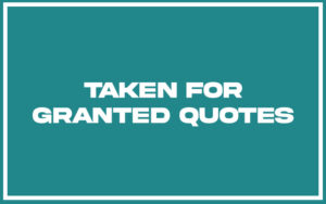 27 Top Taken For Granted Quotes (with Explanation) - Life Success Journal